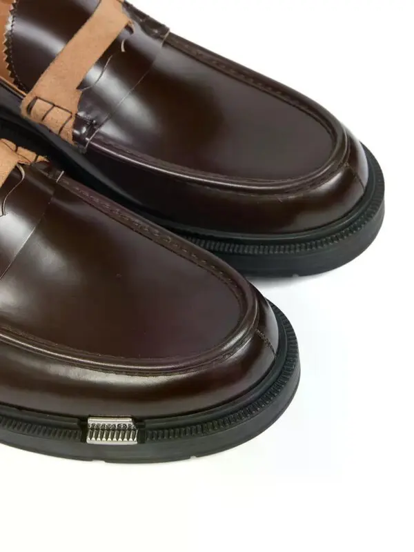MAISON MARGIELA Décortiqué Strap Leather Loafers - Brown
