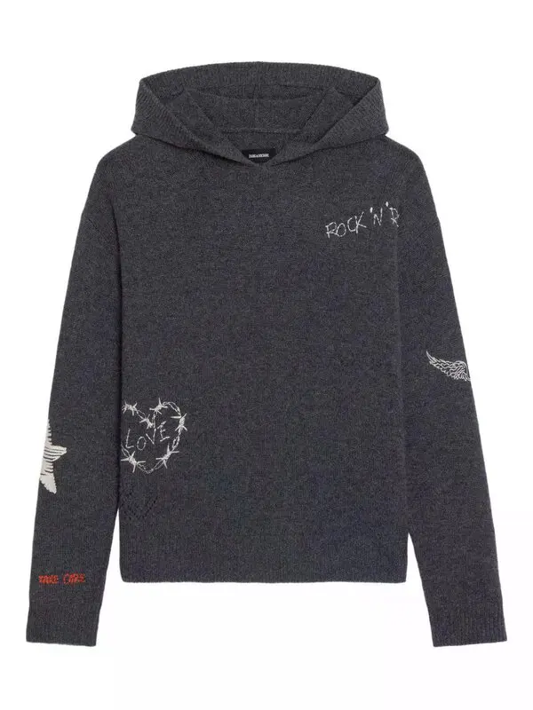 Zadig&Voltaire Embroidered Hoodie - Grey