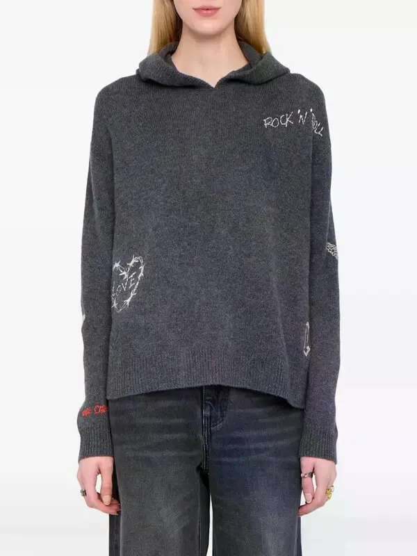 Zadig&Voltaire Embroidered Hoodie - Grey