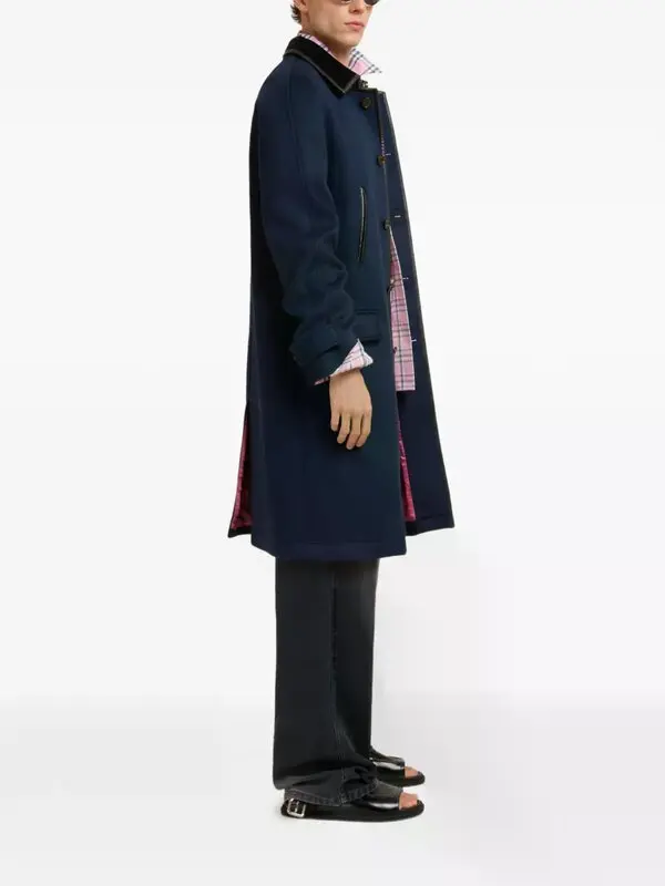 Marni Contrast Collar Logo-patch Coat