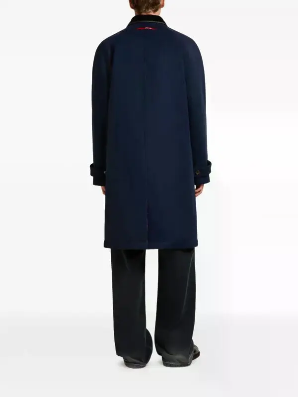 Marni Contrast Collar Logo-patch Coat