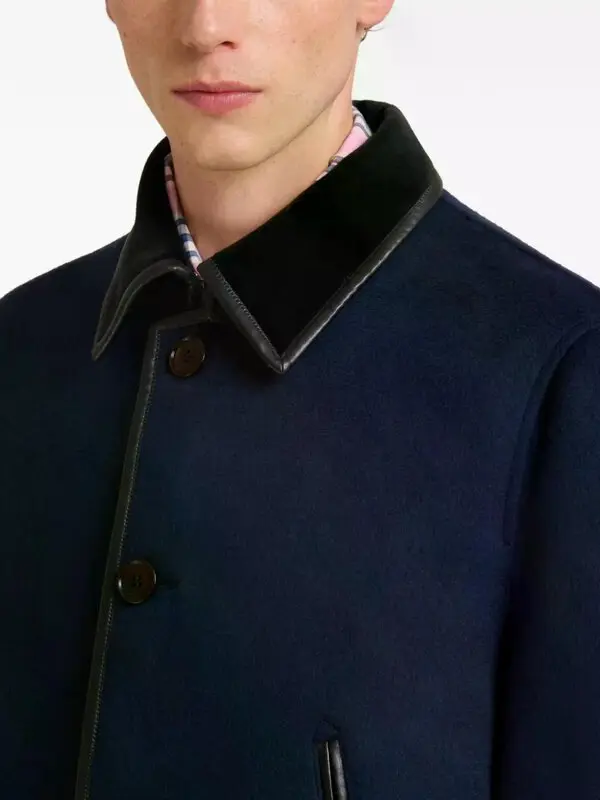 Marni Contrast Collar Logo-patch Coat