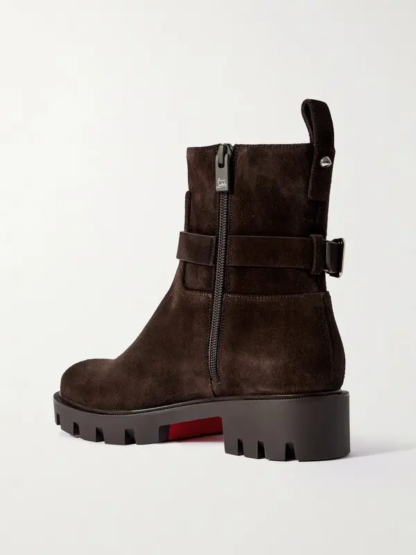CHRISTIAN LOUBOUTIN Dianouchette Buckled Ankle Boots