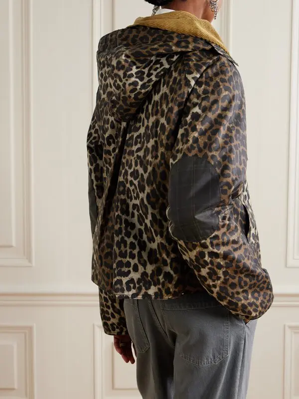 Barbour Ganni X Leopard Print Waxed Cotton Jacket