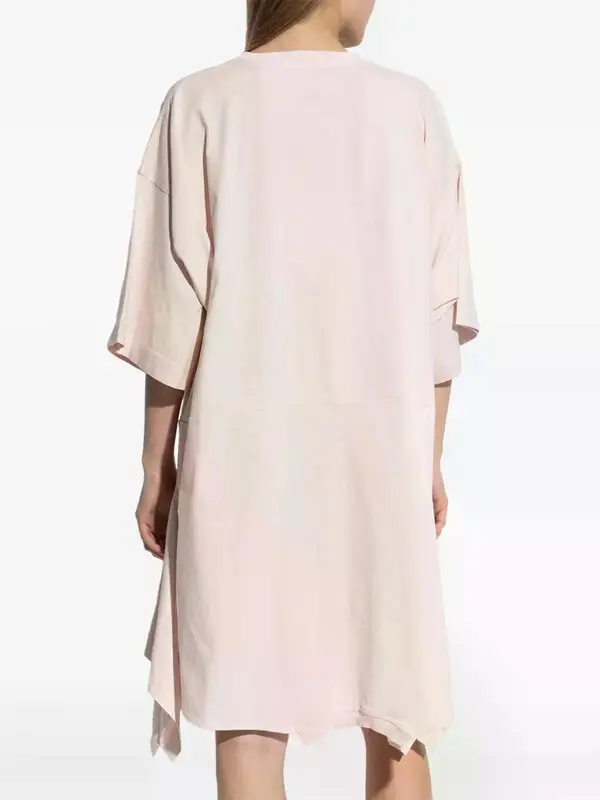 open lace back dress MM6 Maison MARGIELA-S-Pink Mohair-Blend Knit Dress-Pink-Women