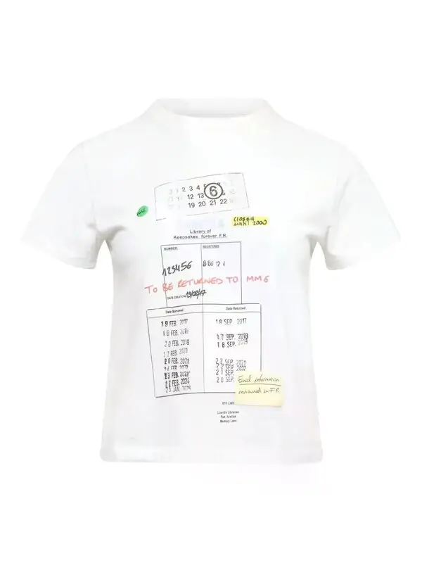 MAISON MARGIELA Graphic Print Crew-neck T-shirt - White