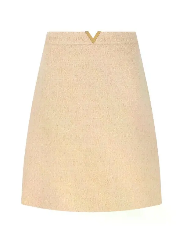 Valentino Garavani V-shaped Detail Mini Skirt - Neutrals