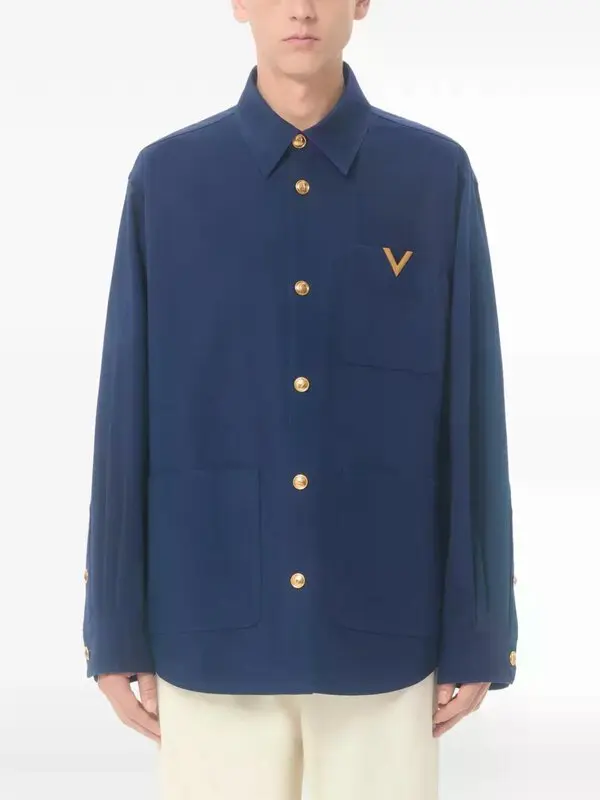 Valentino Garavani Cotton Shirt Jacket - Blue