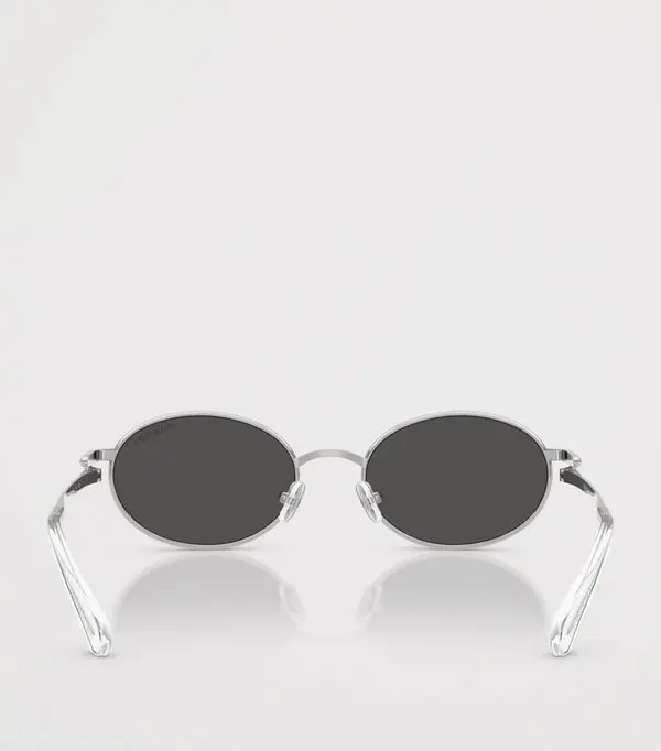 SWAROVSKI Sk7033 Oval Sunglasses - Silver