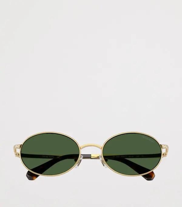 SWAROVSKI Sk7033 Oval Sunglasses - Gold