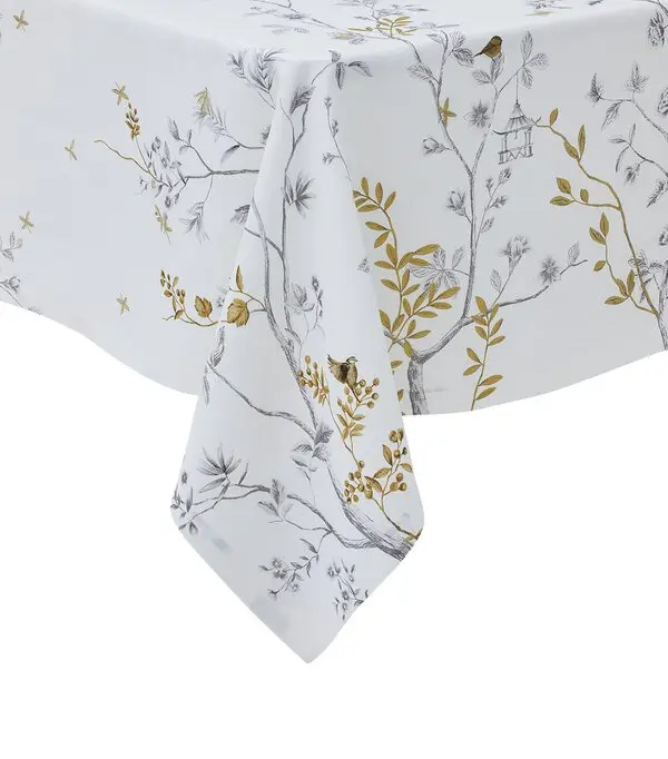 ALEXANDRE TURPAULT Linen Botanical Tablecloth - White