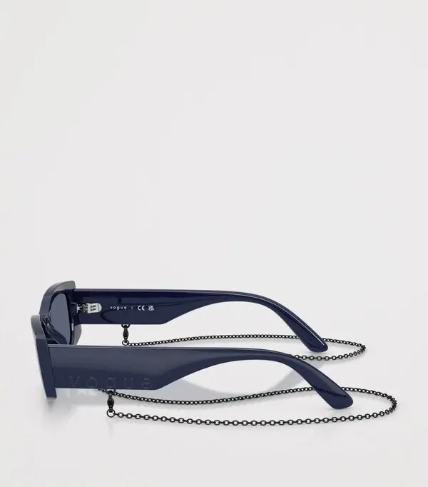 VOGUE Pillow Sunglasses With Chain - Blue