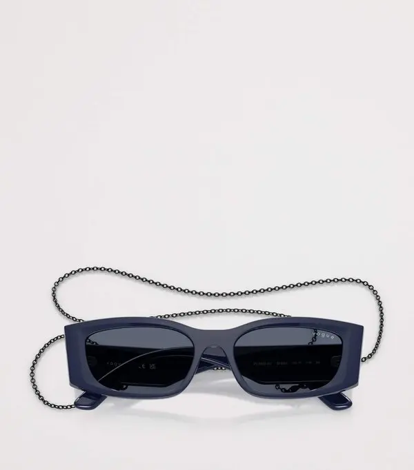 VOGUE Pillow Sunglasses With Chain - Blue