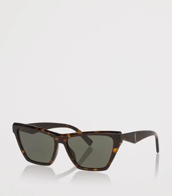 Saint Laurent Acetate Cat Eye Sunglasses - Brown