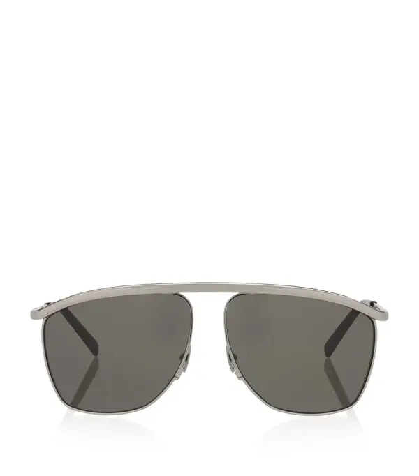 Saint Laurent Metal Sl820 Victoire Pilot Sunglasses - Silver