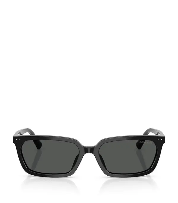 JIMMY CHOO Rectangular Full Rim Sunglasses - Black
