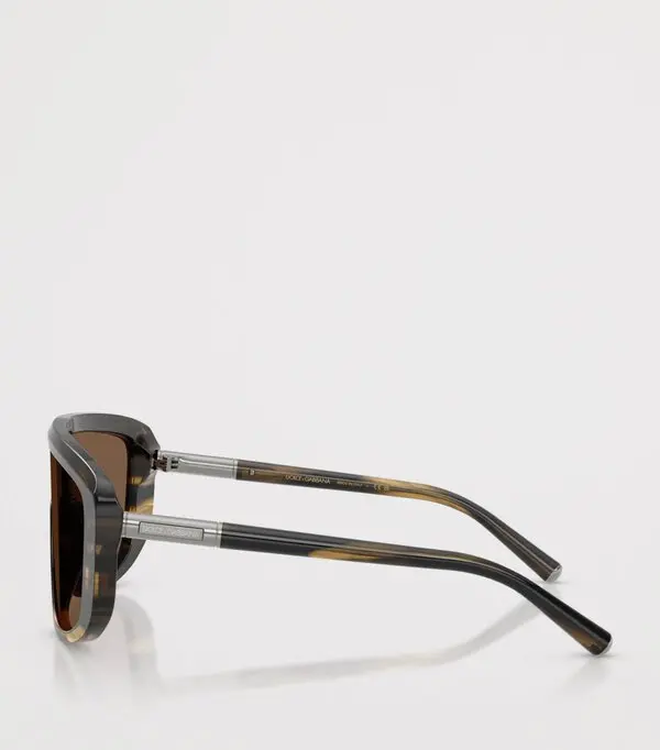 Dolce & Gabbana Acetate Dg4520 Marlene Rectangle Sunglasses - Brown