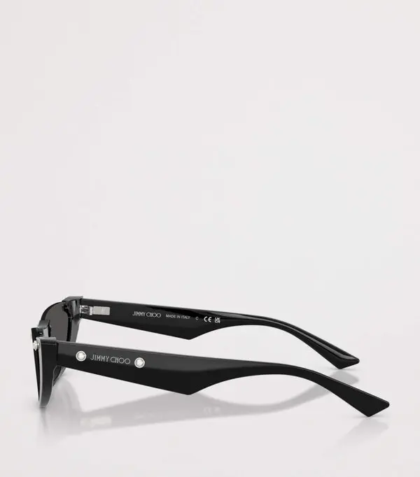 JIMMY CHOO Oval Sunglasses - Black