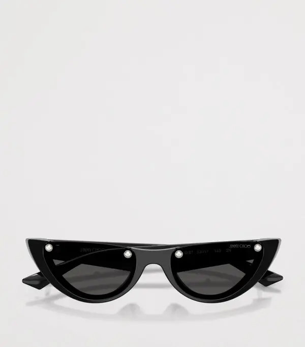 JIMMY CHOO Oval Sunglasses - Black