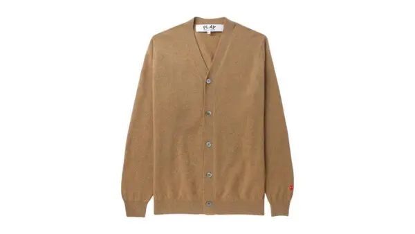 Play Comme Des Garcon Heart Logo Cardigan - Brown