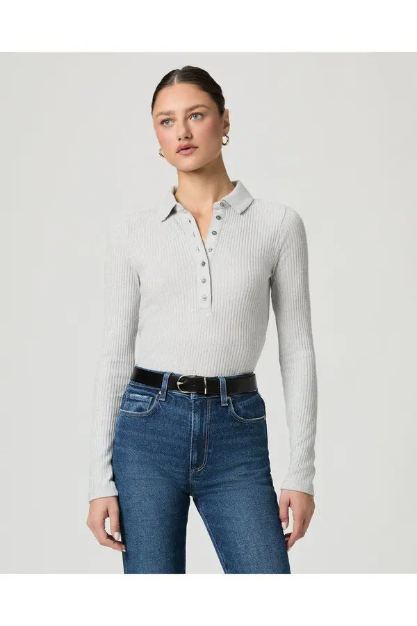 Paige Eden Long Sleeve Top - Gray