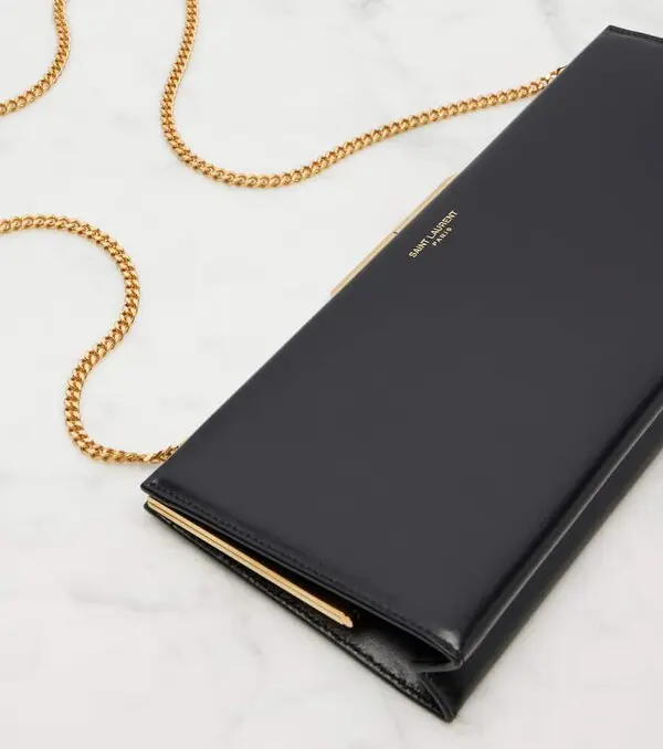 Saint Laurent Midnight Small Leather Clutch