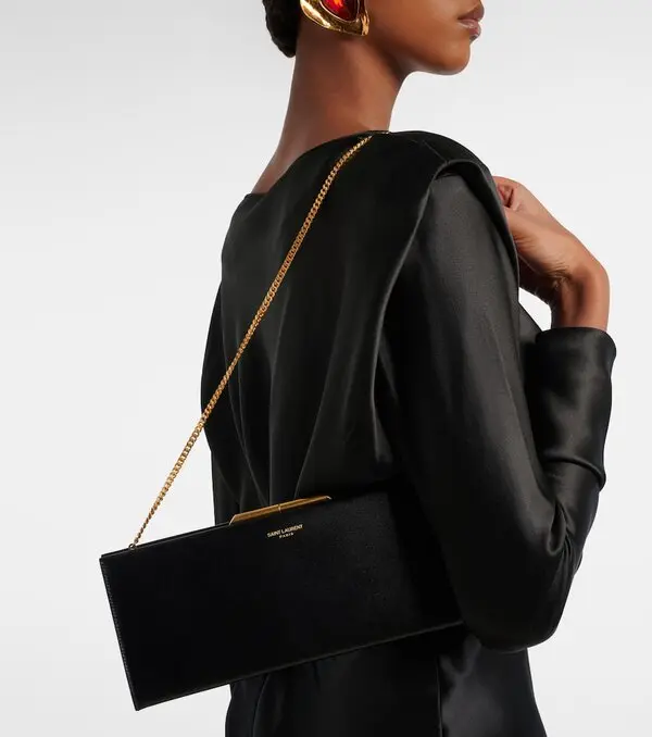 Saint Laurent Midnight Small Leather Clutch