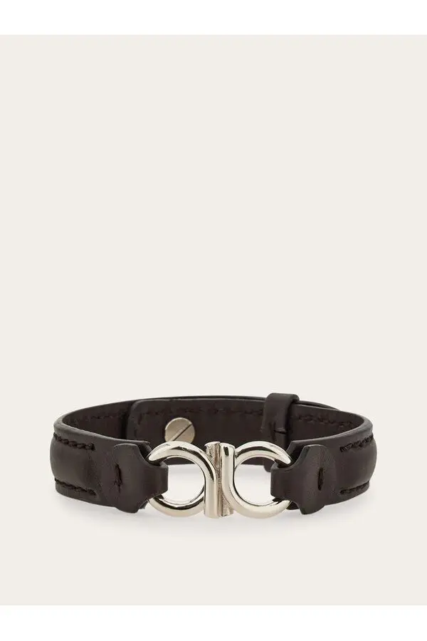 FERRAGAMO Double Gancini Bracelet - Silver