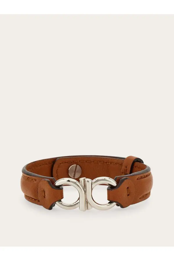 FERRAGAMO Double Gancini Bracelet - Silver