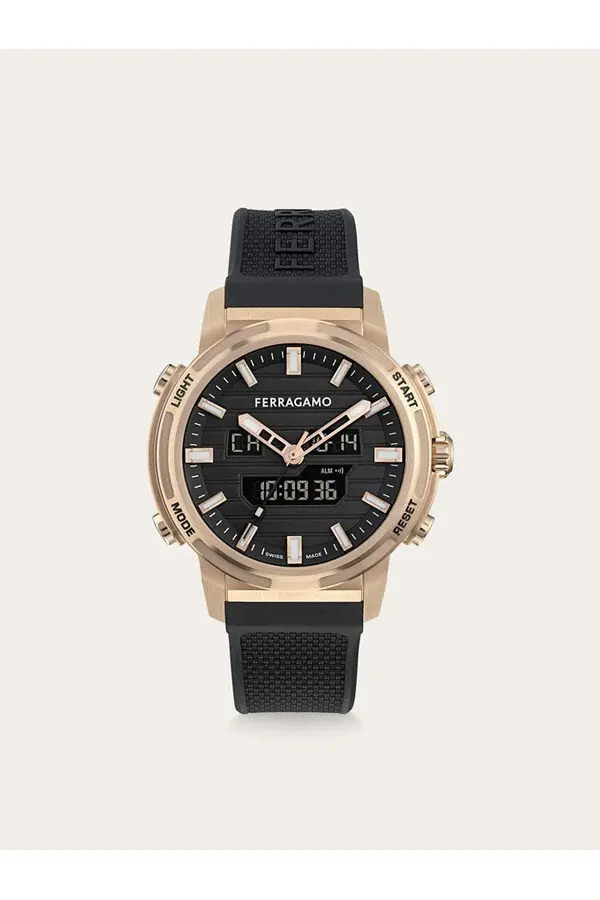 FERRAGAMO Sport Anadigit Watch - Black