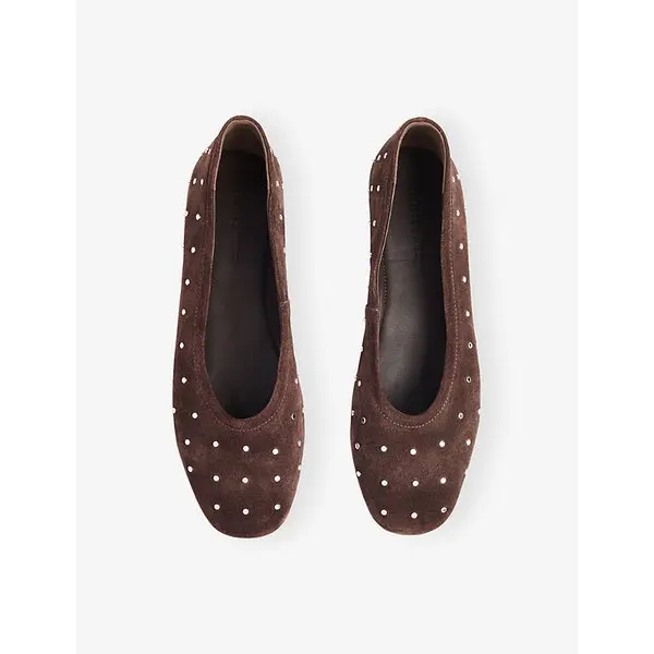 Whistles Karina Suede Ballet Flats - Brown