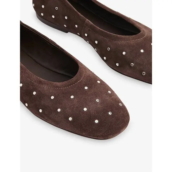 Whistles Karina Suede Ballet Flats - Brown