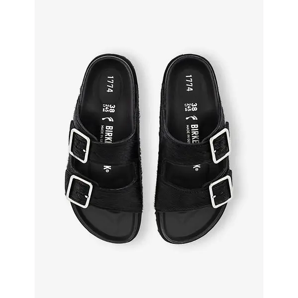 BIRKENSTOCK 1774 Arizona Calf-hair Sandals - Black
