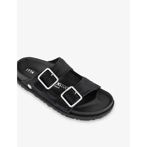 BIRKENSTOCK 1774 Arizona Calf-hair Sandals - Black