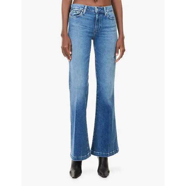 Paige Genevieve Mid-rise Stretch-denim Flare Jeans - Bookshelf