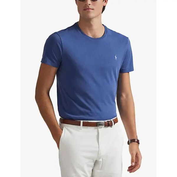 Polo Ralph Lauren Custom Slim-fit Crewneck Cotton-jersey T-shirt Xxl - Blue