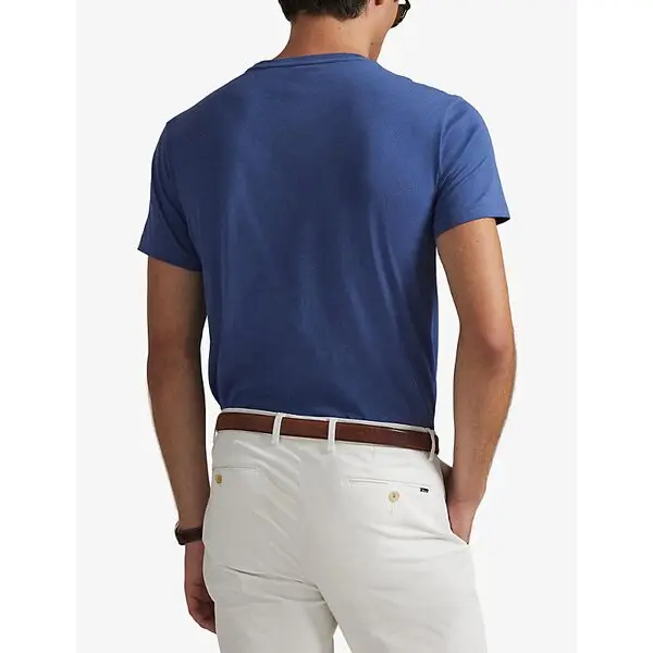 Polo Ralph Lauren Custom Slim-fit Crewneck Cotton-jersey T-shirt Xxl - Blue