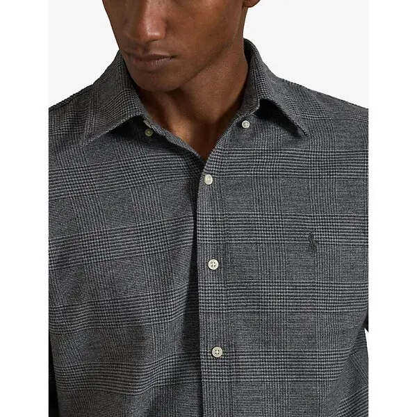 Polo Ralph Lauren Logo-embroidered Custom-fit Plaid Shirt - Grey