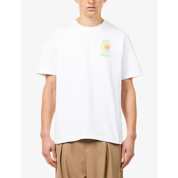 Casablanca L'arche Printed Cotton T-shirt - White
