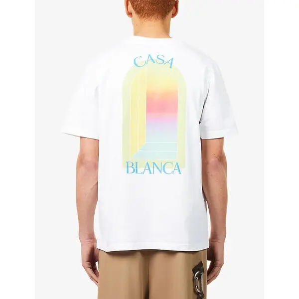 Casablanca L'arche Printed Cotton T-shirt - White