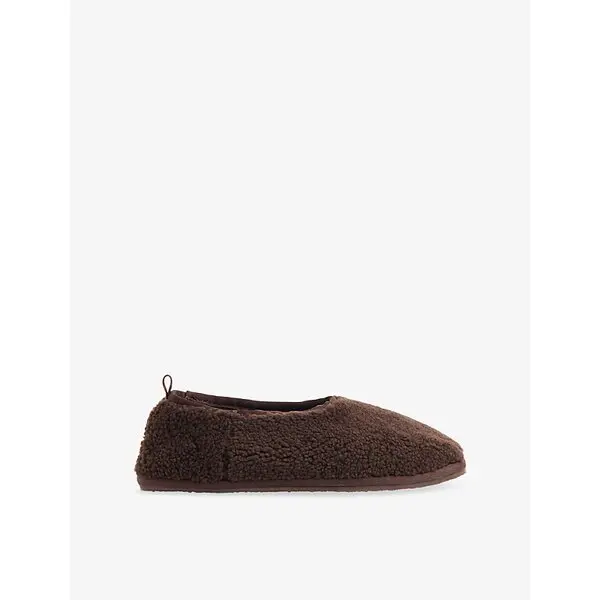 Whistles Shearling Ballet Slippers - Brown