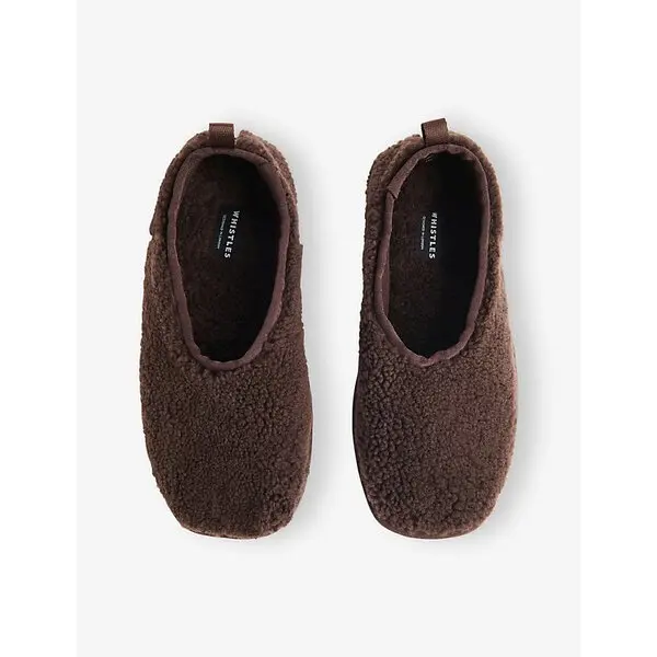 Whistles Shearling Ballet Slippers - Brown