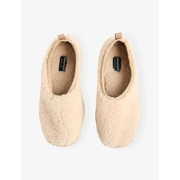 Whistles Shearling Ballet Slippers - Cream