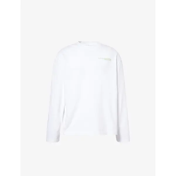 Casablanca Glitch Orchid Printed Cotton T-shirt - White