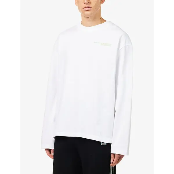 Casablanca Glitch Orchid Printed Cotton T-shirt - White
