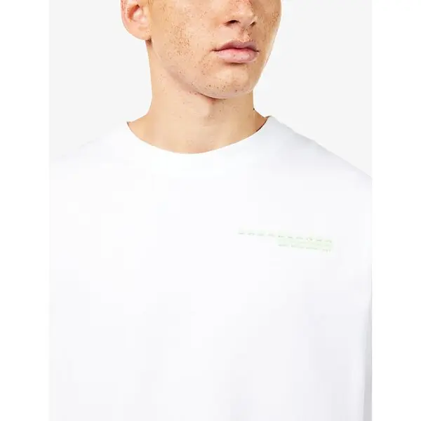 Casablanca Glitch Orchid Printed Cotton T-shirt - White