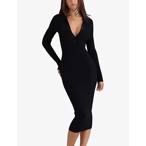 maxi wrap front knit dress xxl black Knit Wrap Maxi in Black – Rebel and Blush
