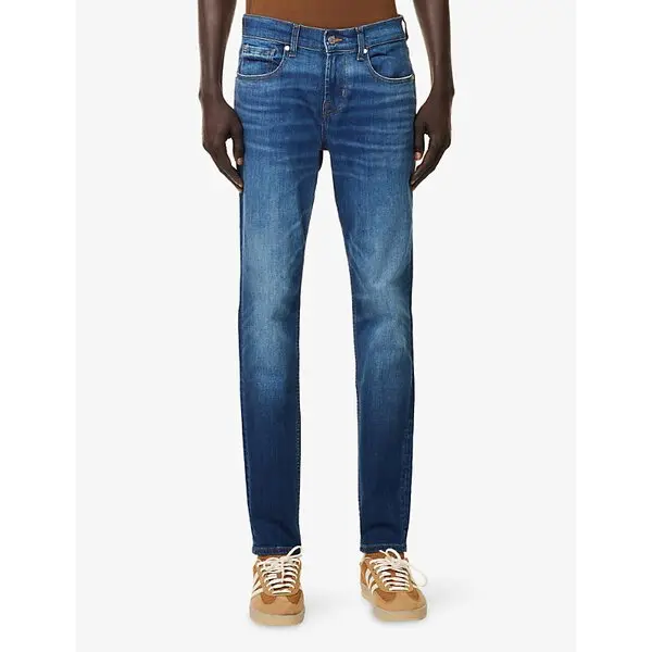 7 For All Mankind Slimmy Tapered-leg Stretch-denim Jeans - Ambition