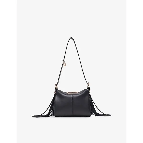 Maje Mini Leather Cross-body Bag - Black