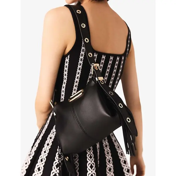 Maje Mini Leather Cross-body Bag - Black